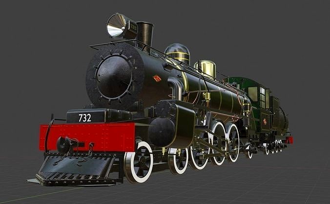 Ab Class Steam Locomotive 3d model