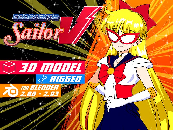 Sailor V 90 s Ver Model 3D Blender
