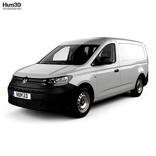 Volkswagen Caddy Maxi Panel Van with HQ interior 2022 3d model