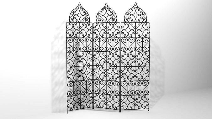 Moroccan Metal Folding Screen 3d model