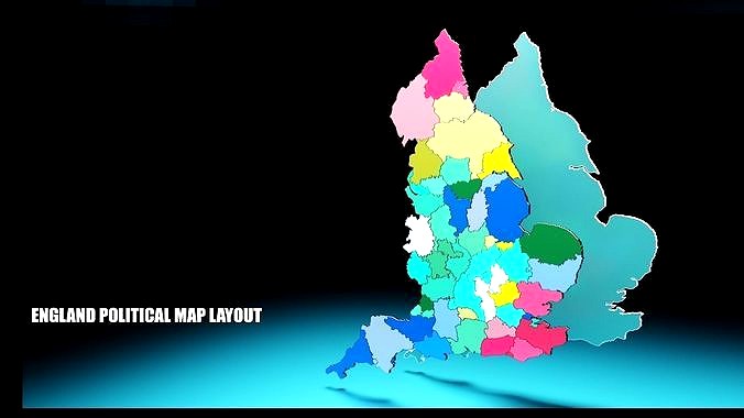 ENGLAND POLITICAL MAP LAYOUT 3d model