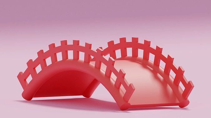 Cartoon Cute Bridge 3d model