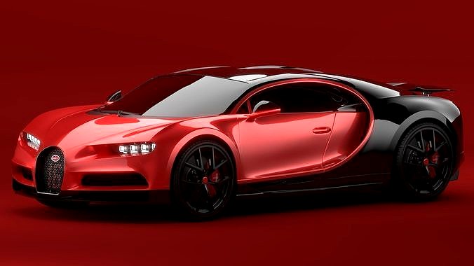 Bugatti Chiron Sport 2021 Red 3d model