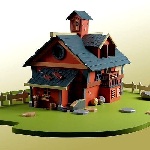 Stylized Lowpoly House 3d model Stylized Lowpoly House 3d model