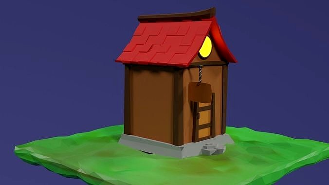 Game ready low poly house model 3d