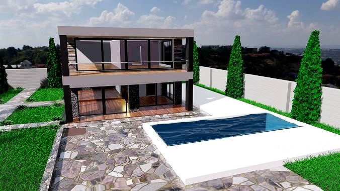 Simple Modern house 3d model
