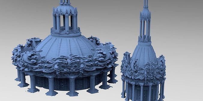 Palace of Baroque Fantasy Palace Tower 2 designs 3d model
