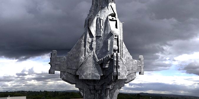 Sci-Fi Stealth Ship crashed 3d model