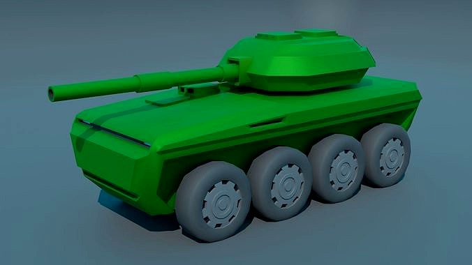 Wheeled Stylized Tank 3d model