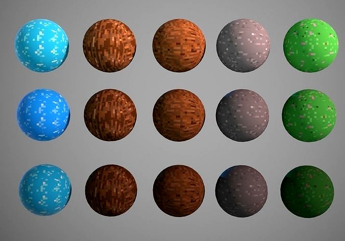 15 textures pack - nature pixel 3d model