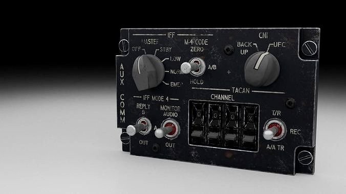 F16 AUX COMMS Panel 3d model