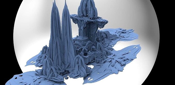 Underwater Coral Atlantis Towers 3d model