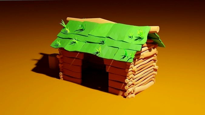 Lumberjack cabin Low poly 3d model