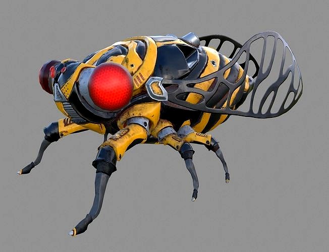 Mech Cicada Bee Robot PBR 3d model
