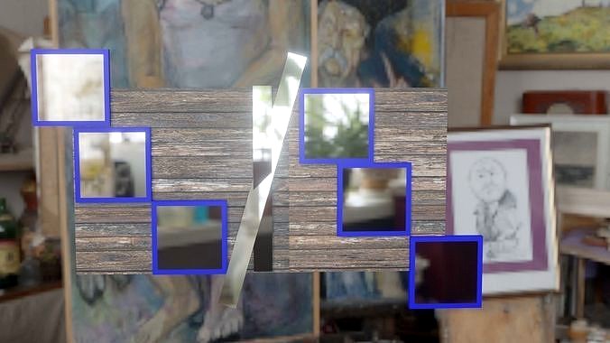 Wooden mirror 3d model