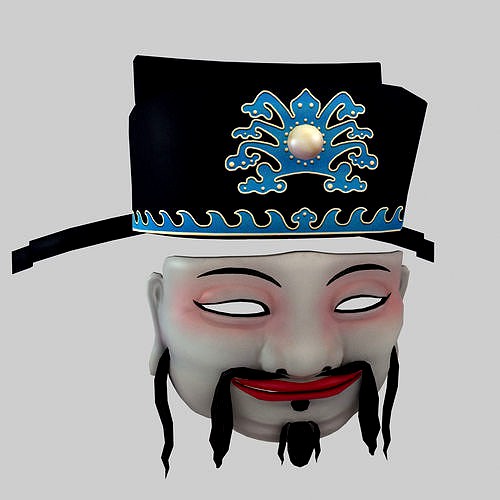 Chinese God of Wealth Mask 3d model
