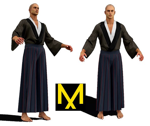 Japanese suits Ronin costume samurai ruffian Marvelous Zprj 3d model