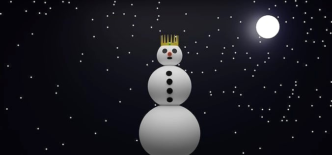 king snowman made in blender 3d model