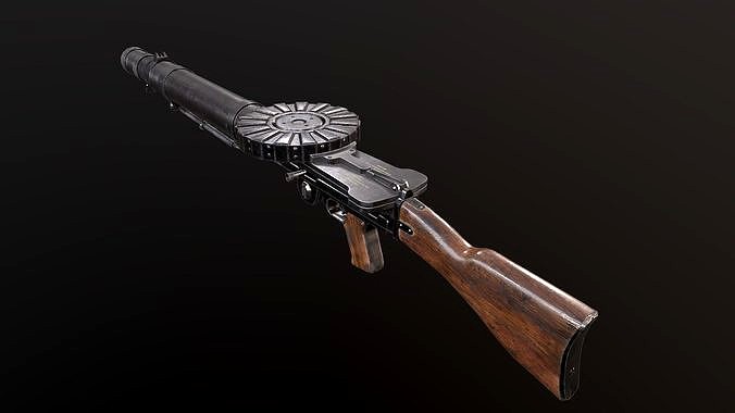 Lewis Machine Gun WW2 PBR 3d model