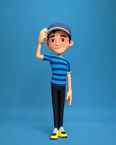 James Cartoon Boy Character 3d model