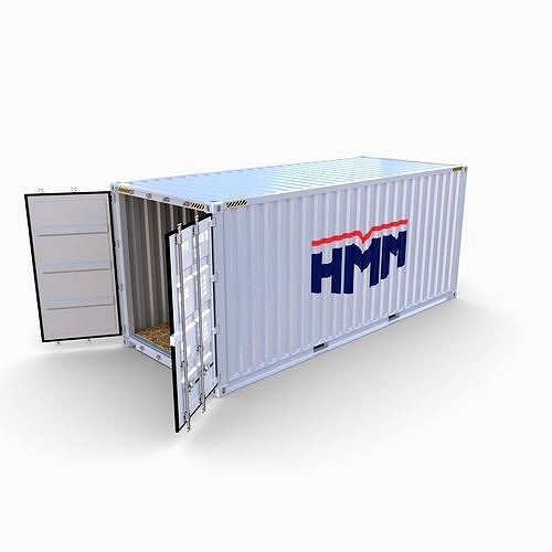 20ft Shipping Container HMM v1 3d model
