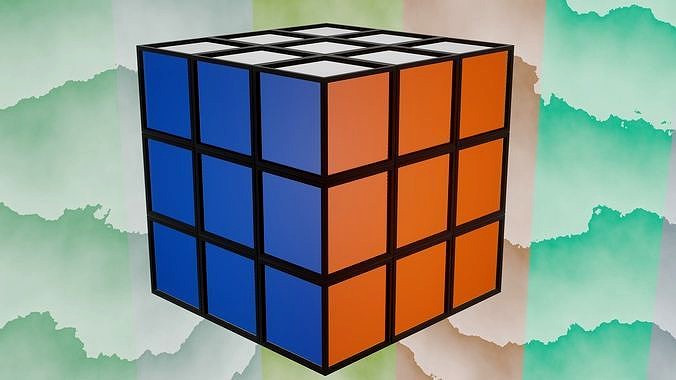 Rubiks Cube Animated Pre-applied Texture 3d model