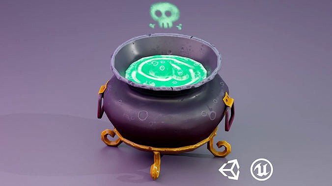Stylized Witches Cauldron 3d model