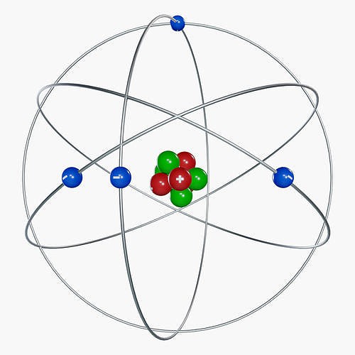 Atom Nuclear Model - Rutherford 3d