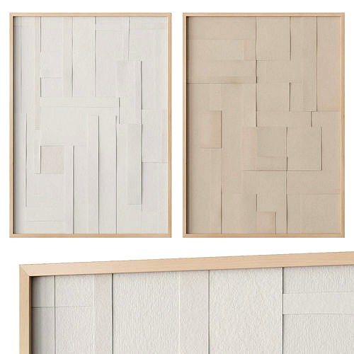 Textured paper abstract art 3d model