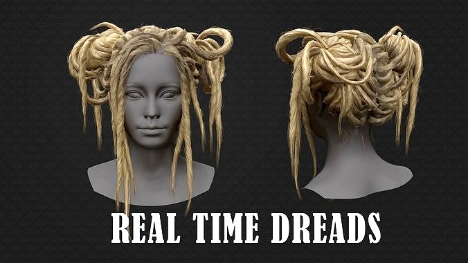 Two buns dreads 3d model