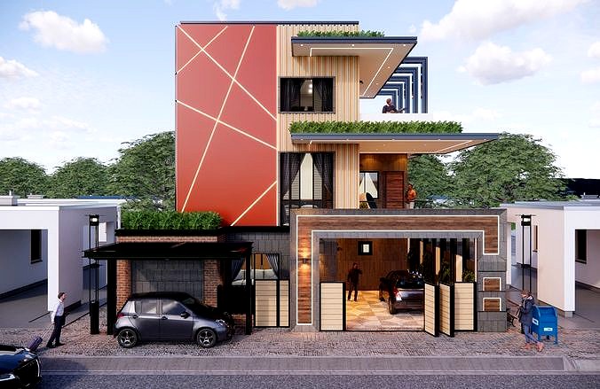 Exterior Render With Settings - Sketchup - Enscape 3d model