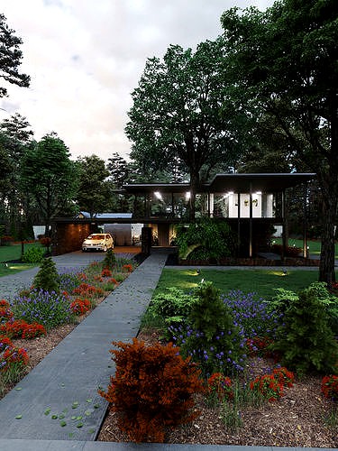 Modern Village House 3d model