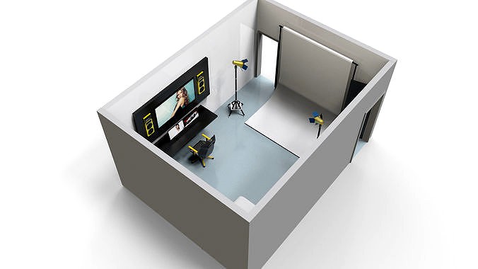 Photography Studio 3d model setup