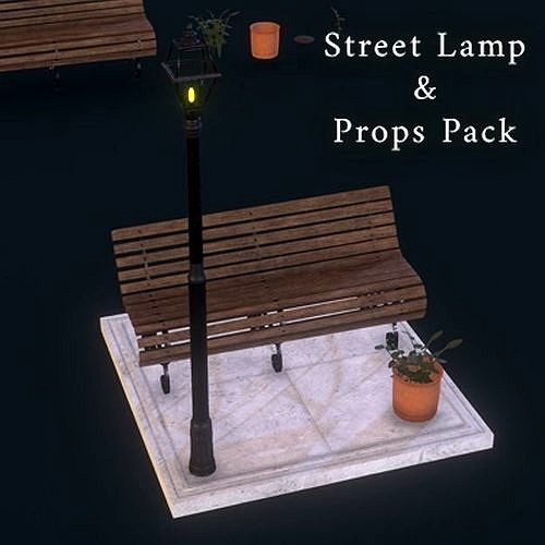 Street Light And Props 3d model