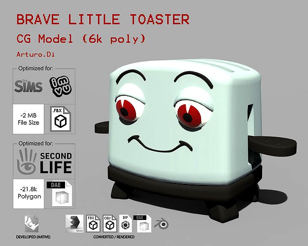 Toasty the brave little toaster 3d model