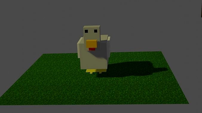 3d model minecraft chicken low-polycc