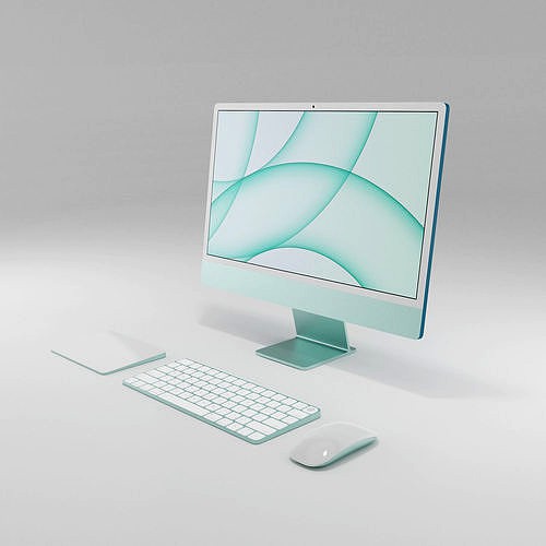 iMac Green color 3d model