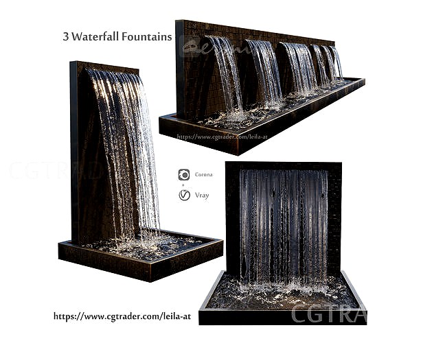 Waterfall Fountains cascade 3d model