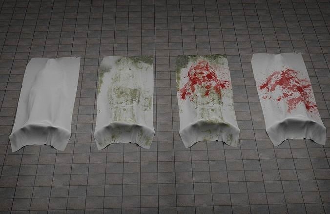 Covered dead body 4 different textures 3d model