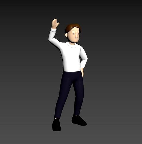 man low-poly character 3d model