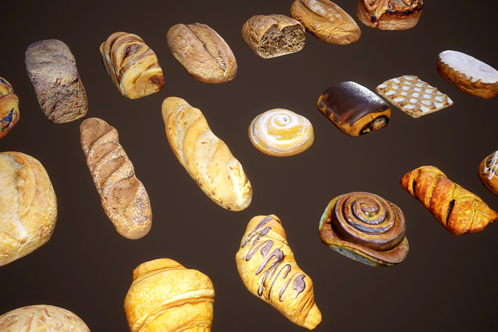 Bread And Pastry 3d model