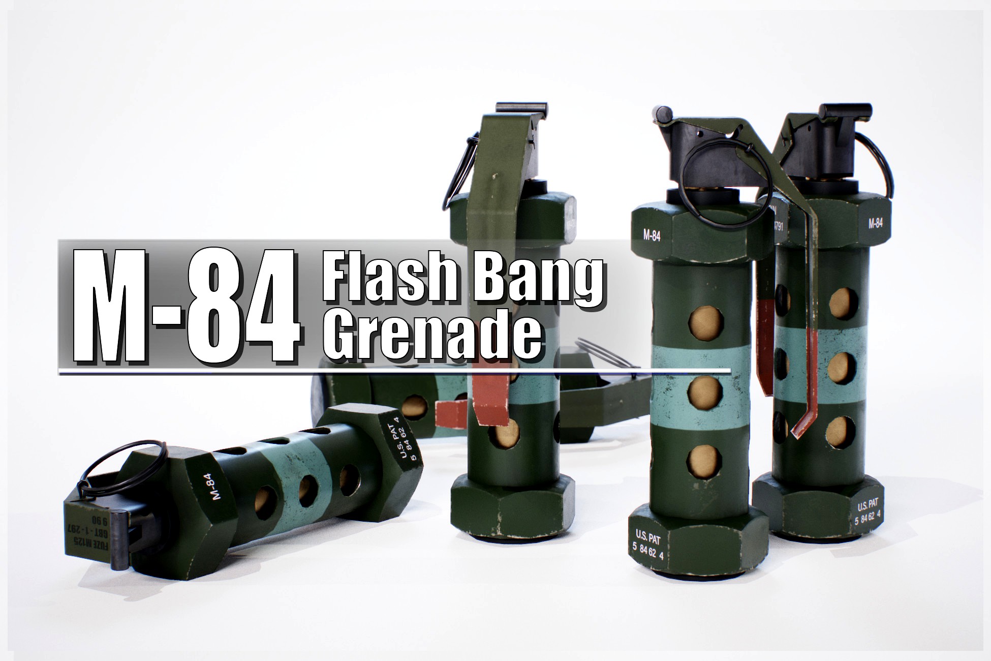 M84 FlashBang Grenade 3d model