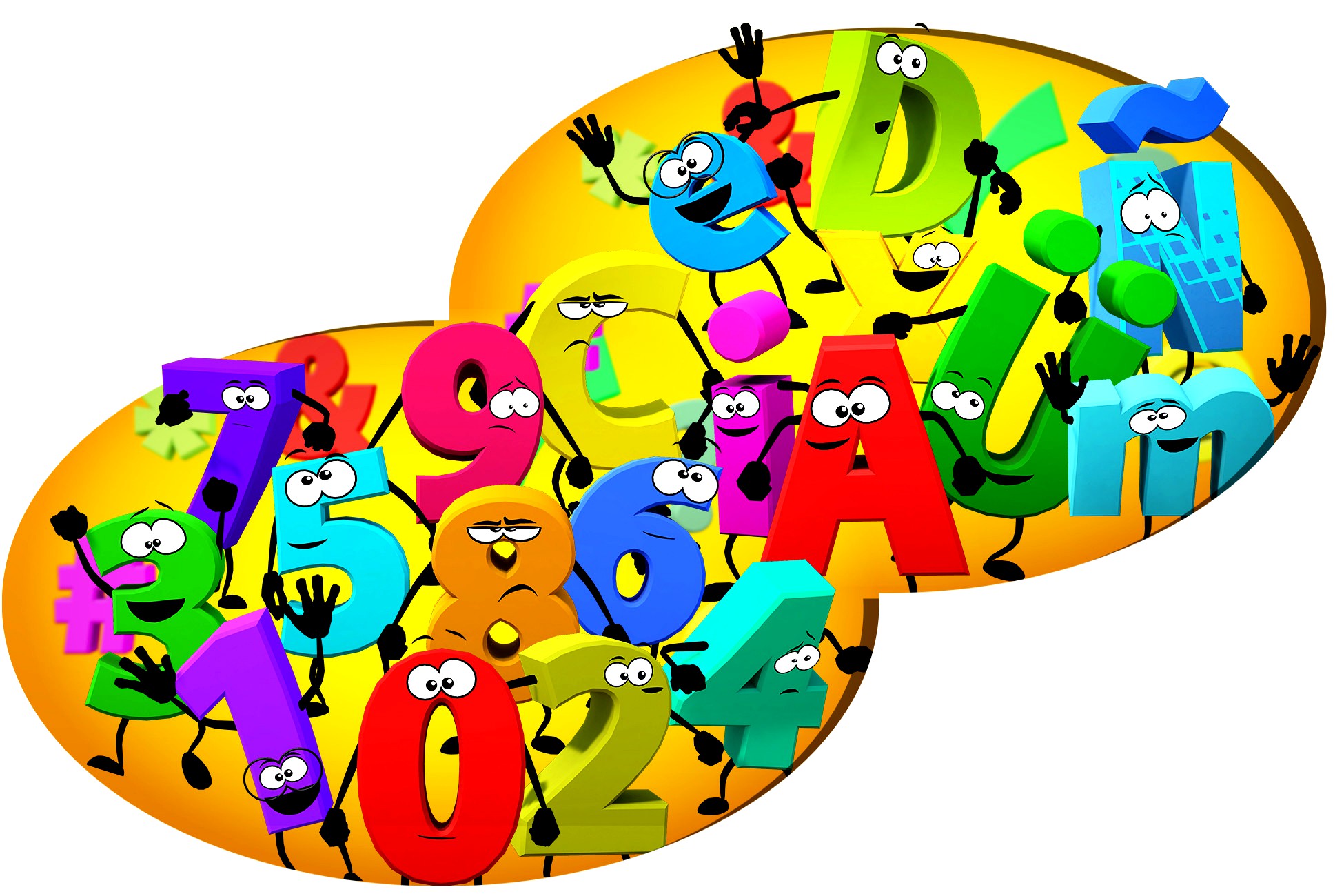 Toon letters and numbers 3d model