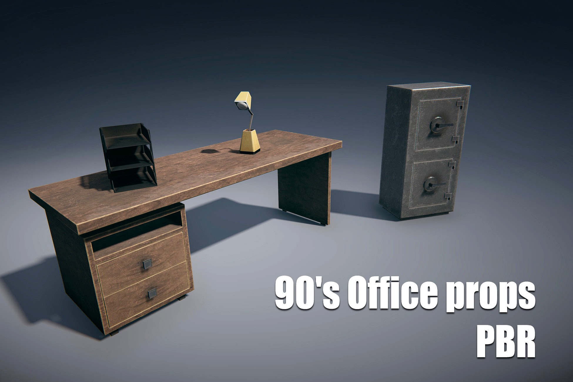 90's Office props PBR 3d model