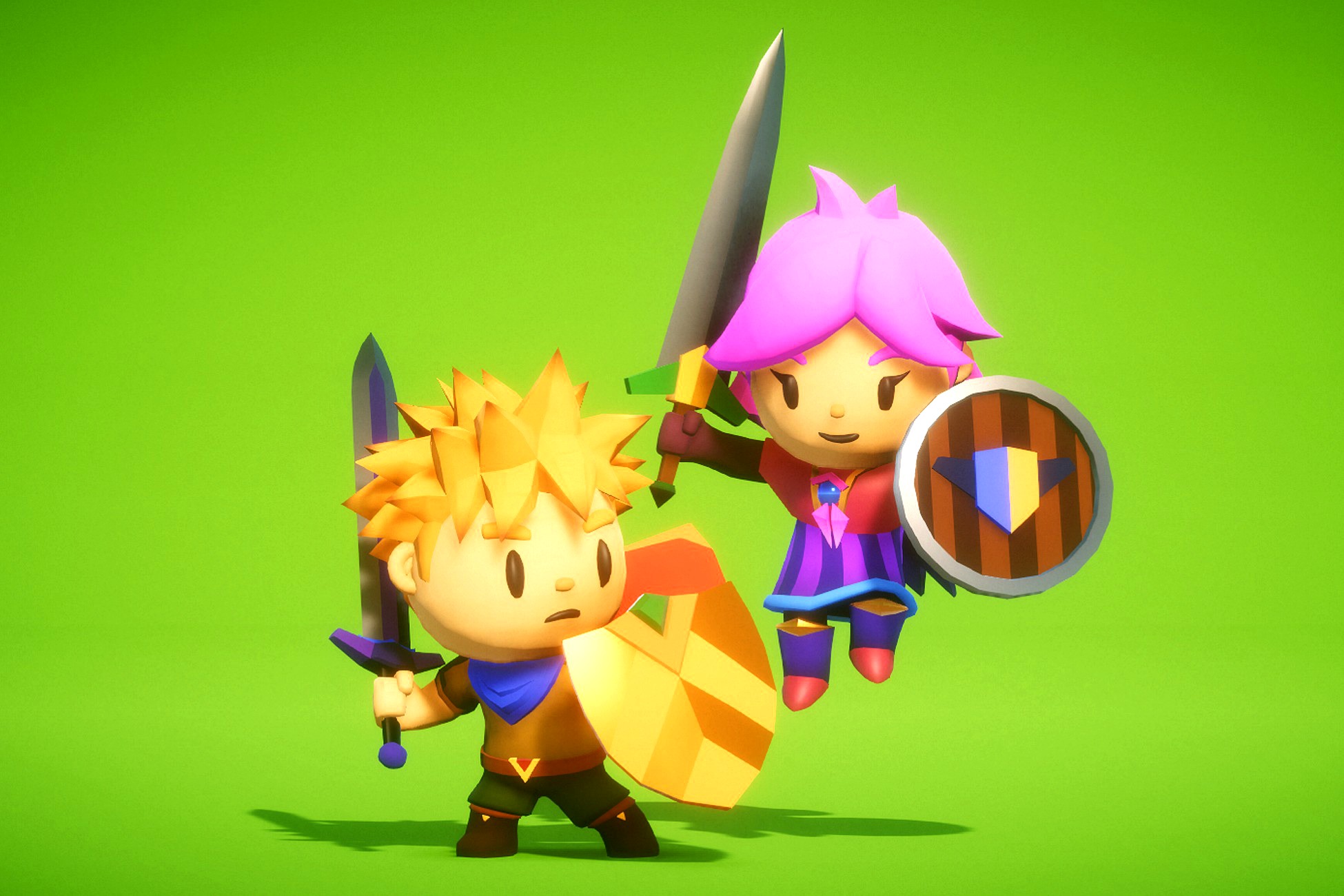 RPG Tiny Hero Duo PBR Polyart 3d model