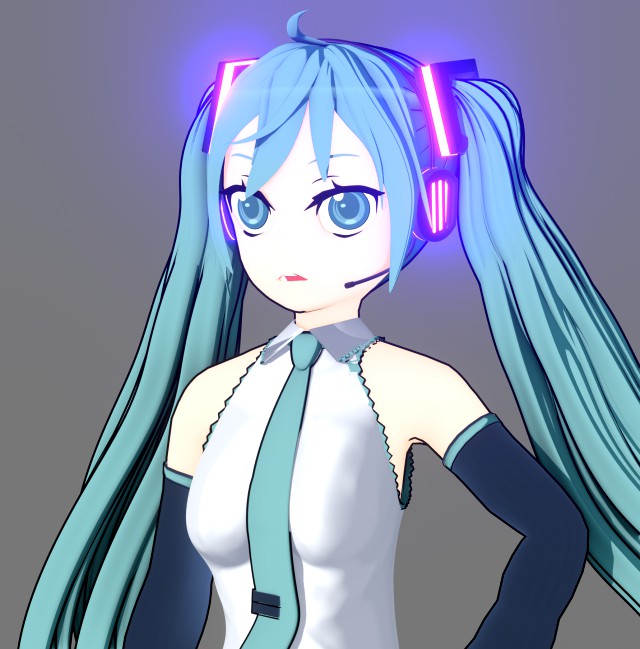 Hatsune Miku vocaloid 3d model