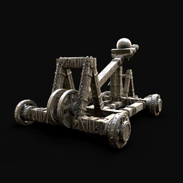 CATAPULT MEDIEVAL SIEGE ENGINE WAR MACHINE BATTLE VEHICLE 3d model