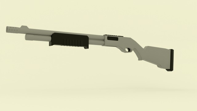 Low poly shotgun - Remington 870 3d model
