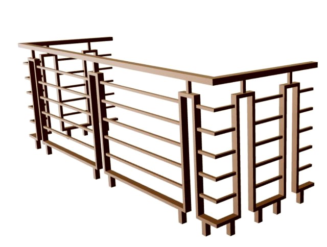Iron balcony railing 3d model