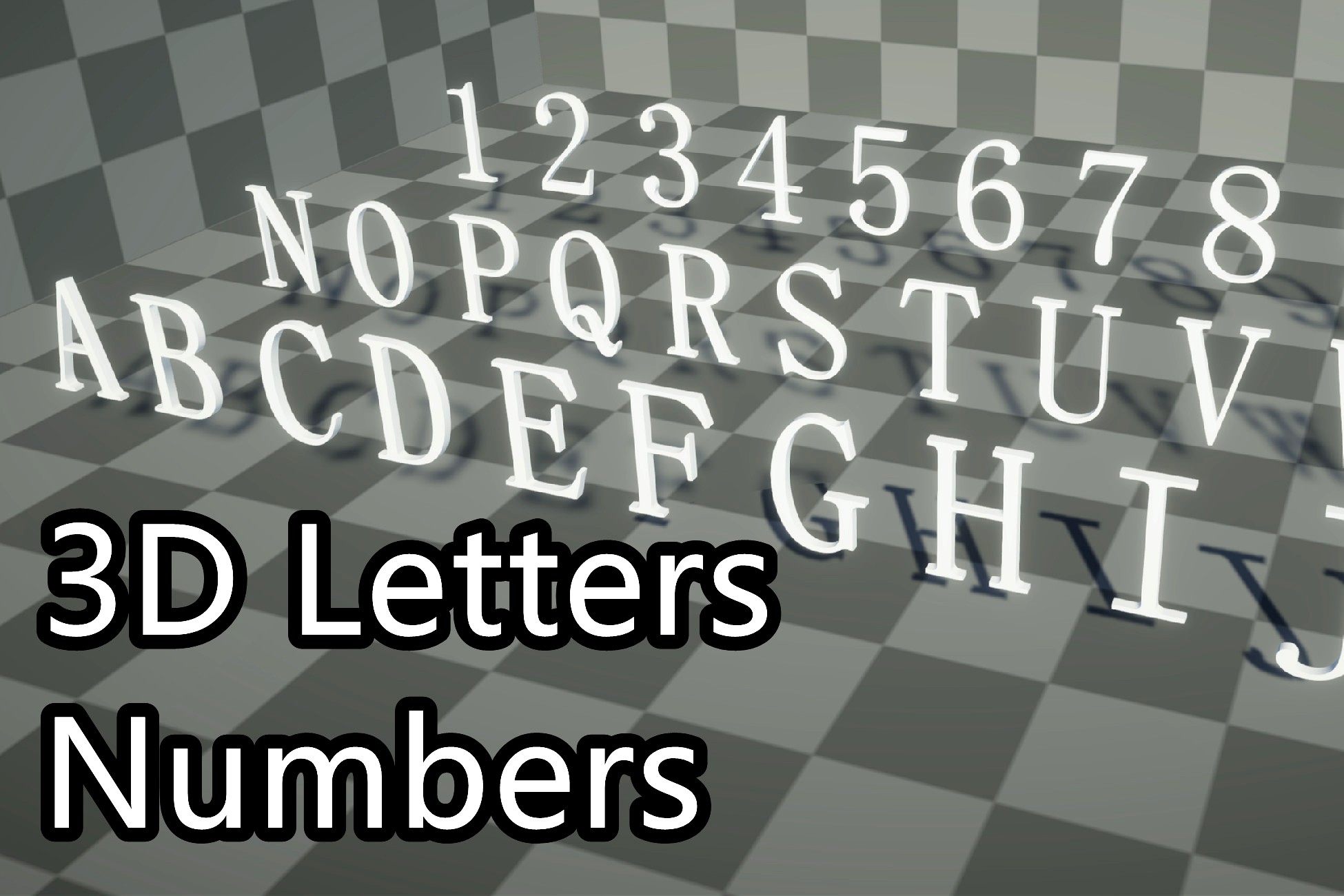 3D Letters & Numbers model